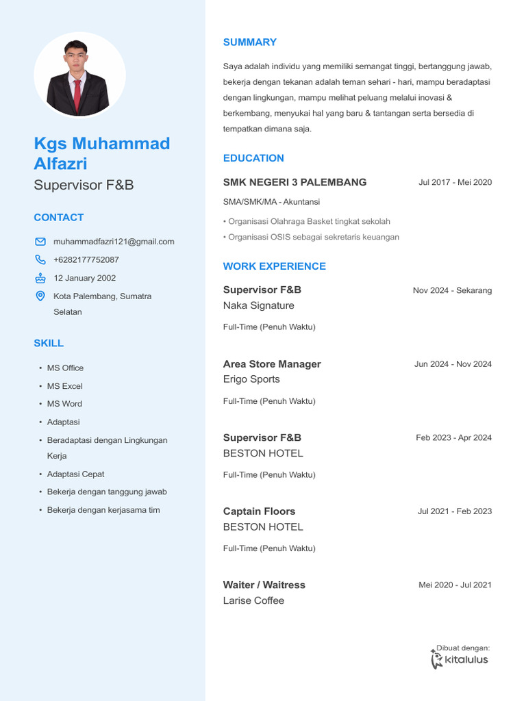 Kgs Muhammad Alfazri CV | PDF