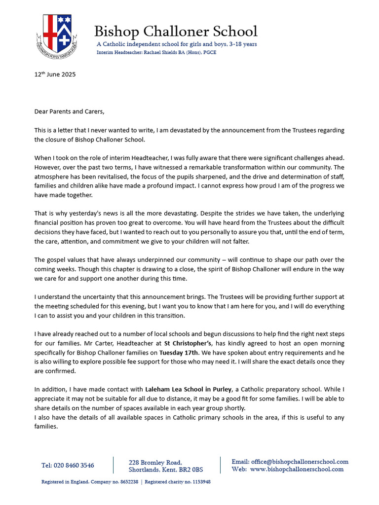 Headteacher Letter To Parents 12.06.25 | PDF