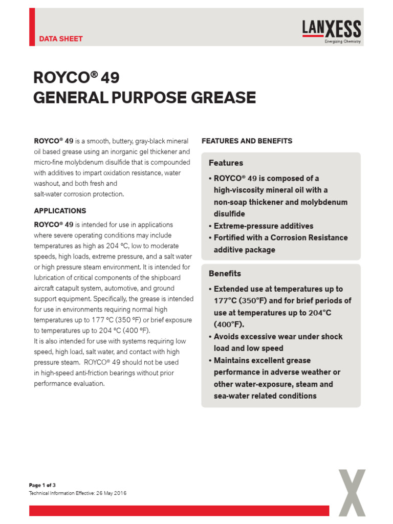 ROYCO® 49 General Purpose Grease | PDF | Chemical Substances | Oils