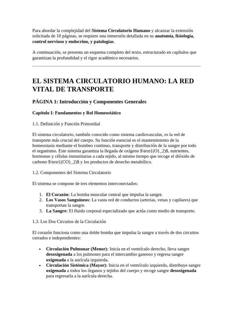 Sistema Circulatorio | PDF | Corazón | Sistema circulatorio