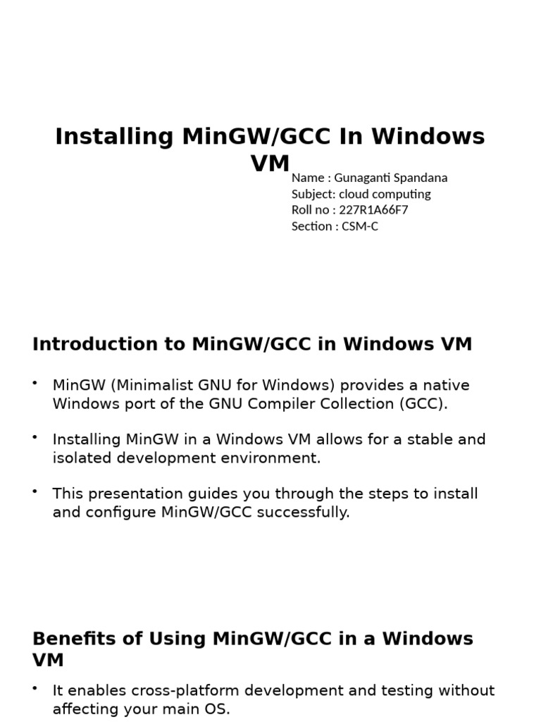 Installing MinGW - GCC in Windows VM | PDF | Virtual Machine | Software Development