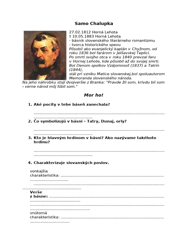 Samo Chalupka - Mor Ho! | PDF