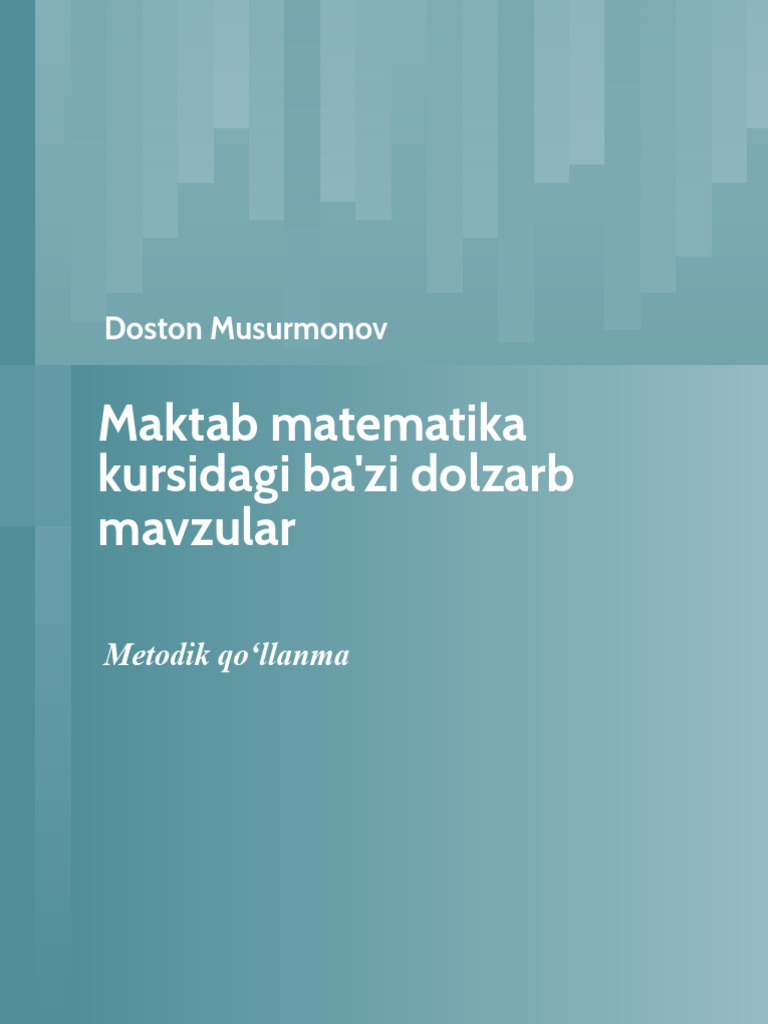 Metodik Qollanma Doston Musurmonov | PDF