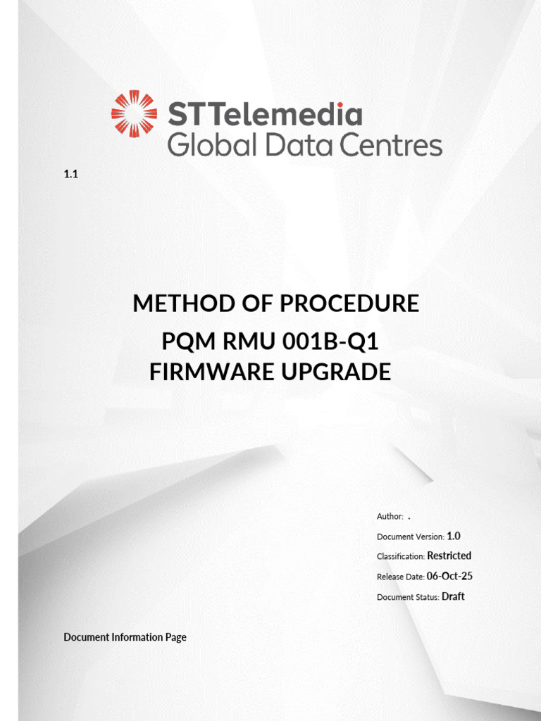 Firmware Upgrade Method of Procedure | PDF