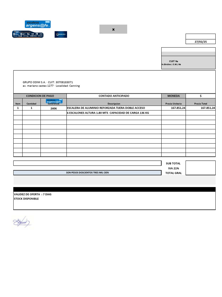 Cotizacion Grupo Odim 250227 155416 | PDF