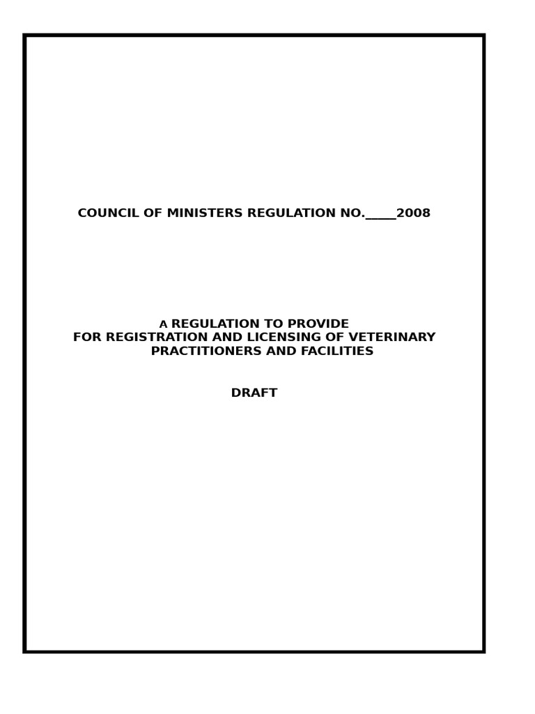 14 Draft Regulation of Vet Council | PDF | Veterinary Medicine | Fraud