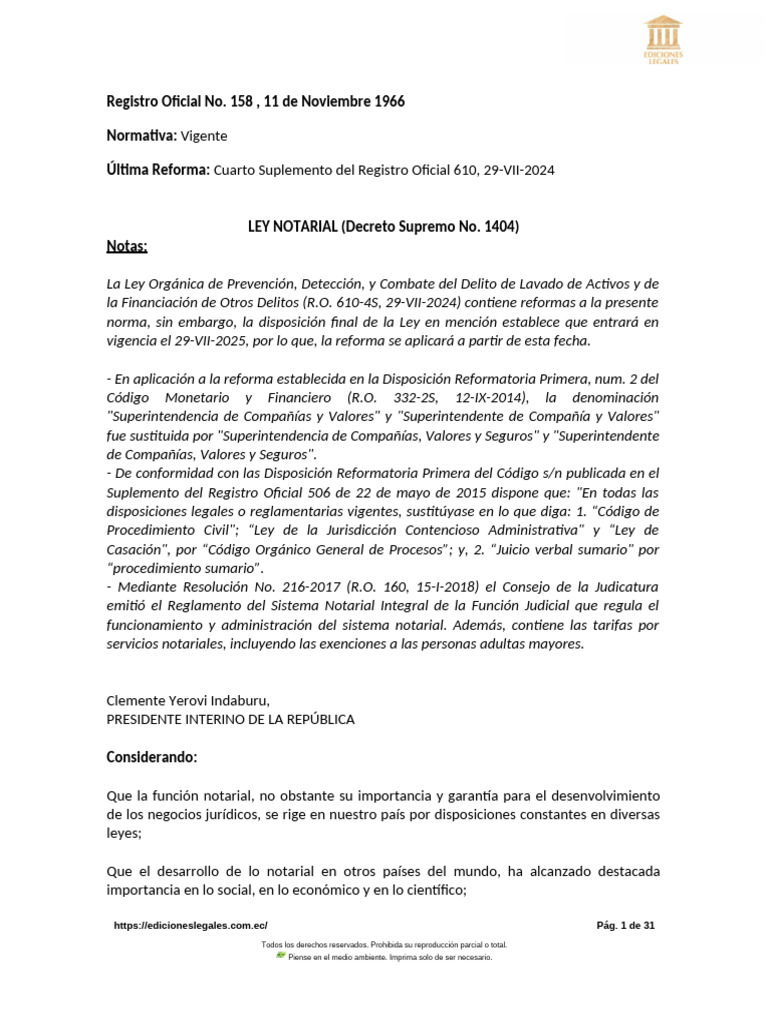 Ley Notarial - LN - Docx 10-09-2025 | PDF | Justicia | Crimen y violencia