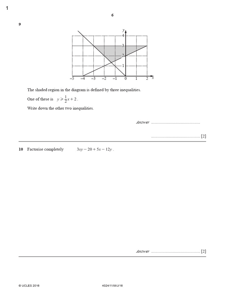 Graphs of Inequalities and Coordinate Geometry (1) - Pagenumber | PDF ...