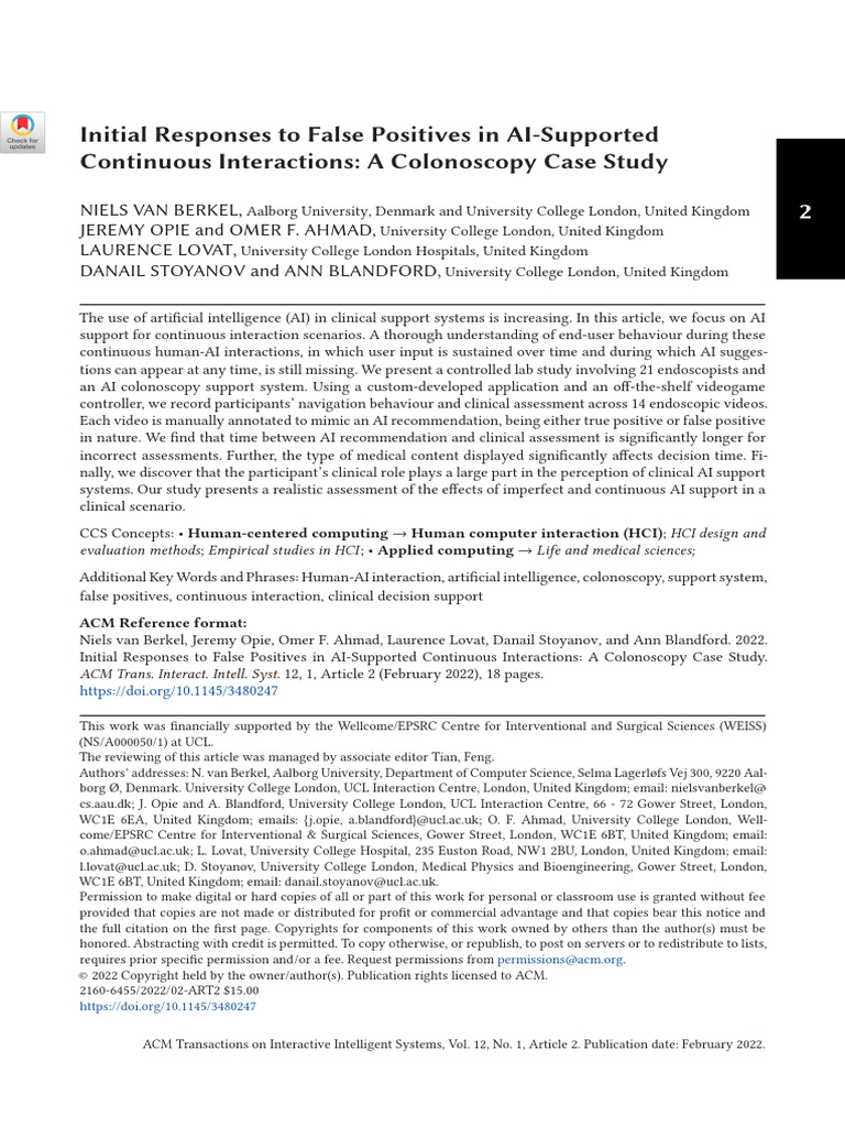Initial Respones To False Positives in AI Interactions in Colonos | PDF ...