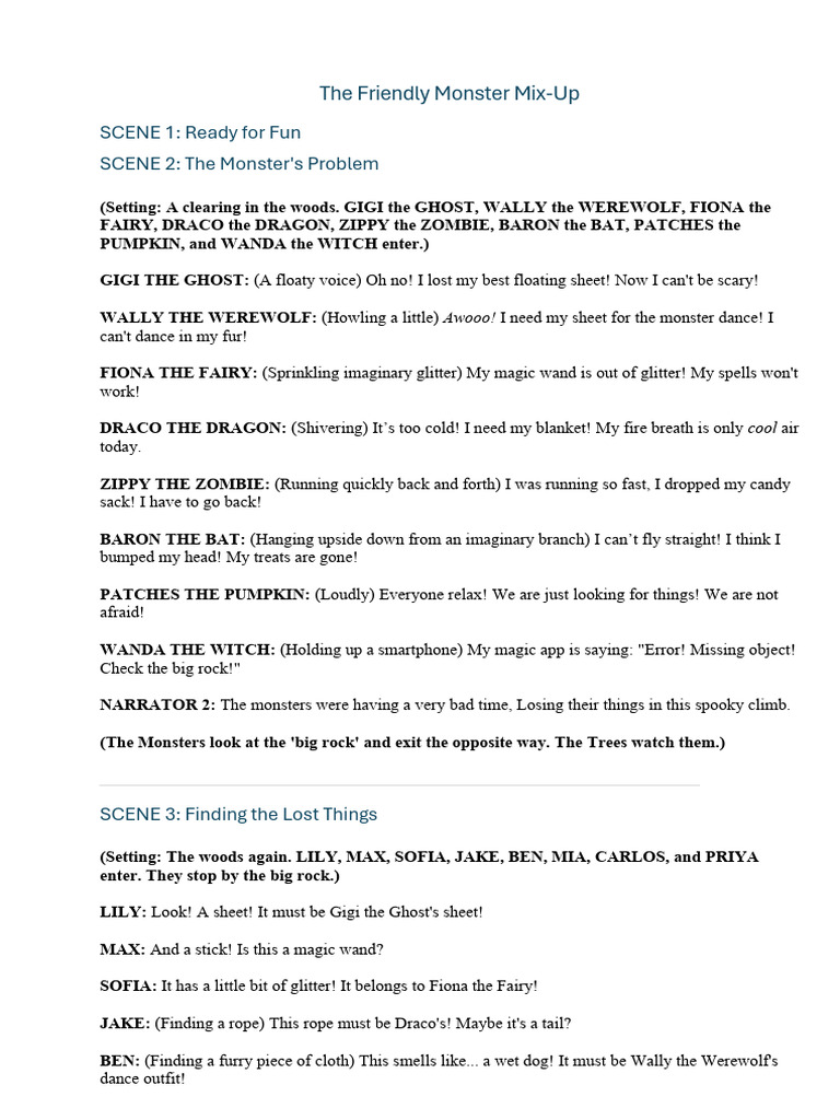 Teatro Halloween Fix The Monster | PDF