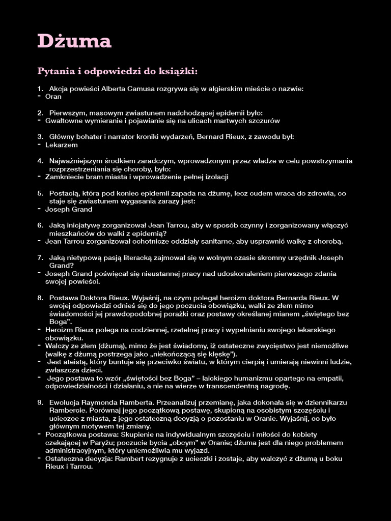 Dżuma Pyt-Odp | PDF