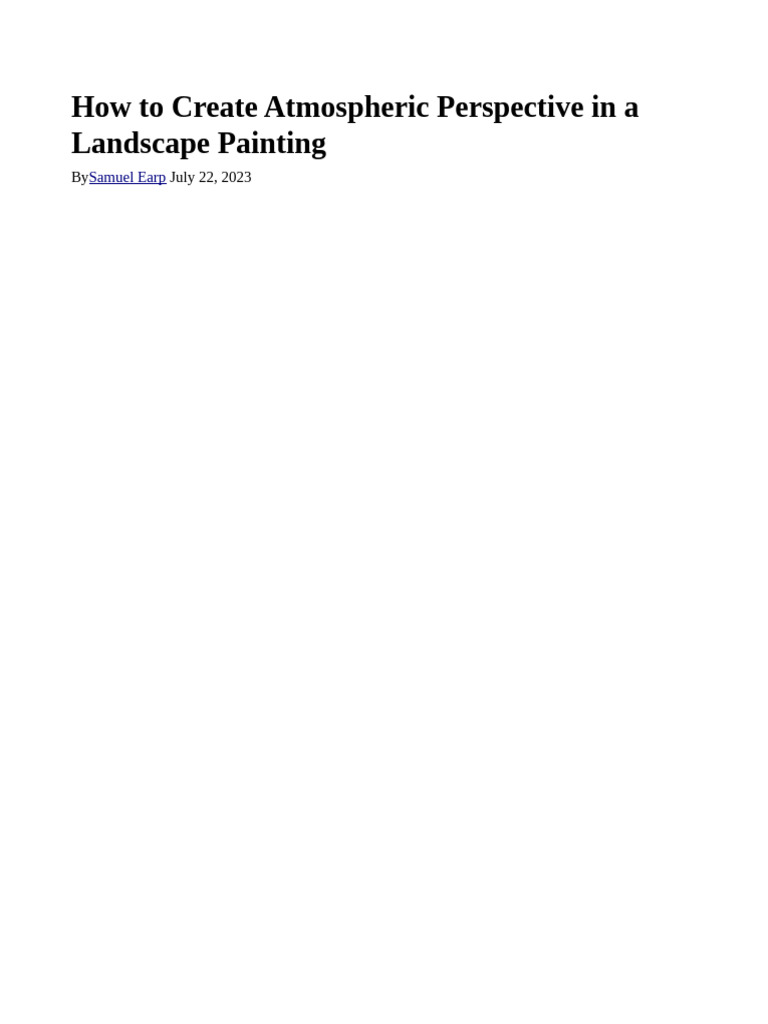 Painting Atmospheric Perspective in Mountains | PDF | Blue ...