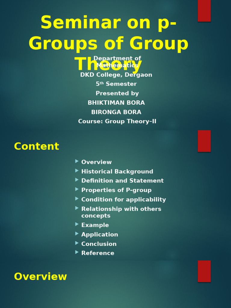 Seminar On P Groups | PDF | Group (Mathematics) | Group Theory
