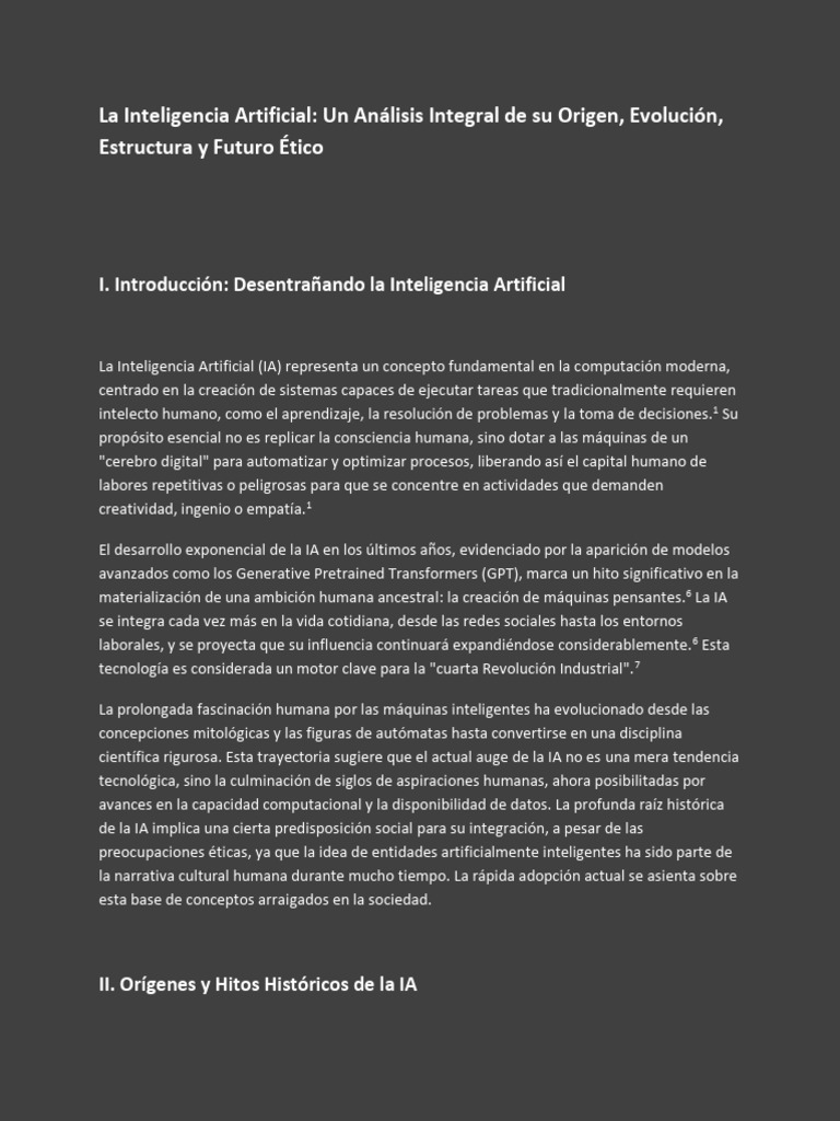 La Inteligencia Artificial Un Análisis Integral de Su Origen Evolución ...