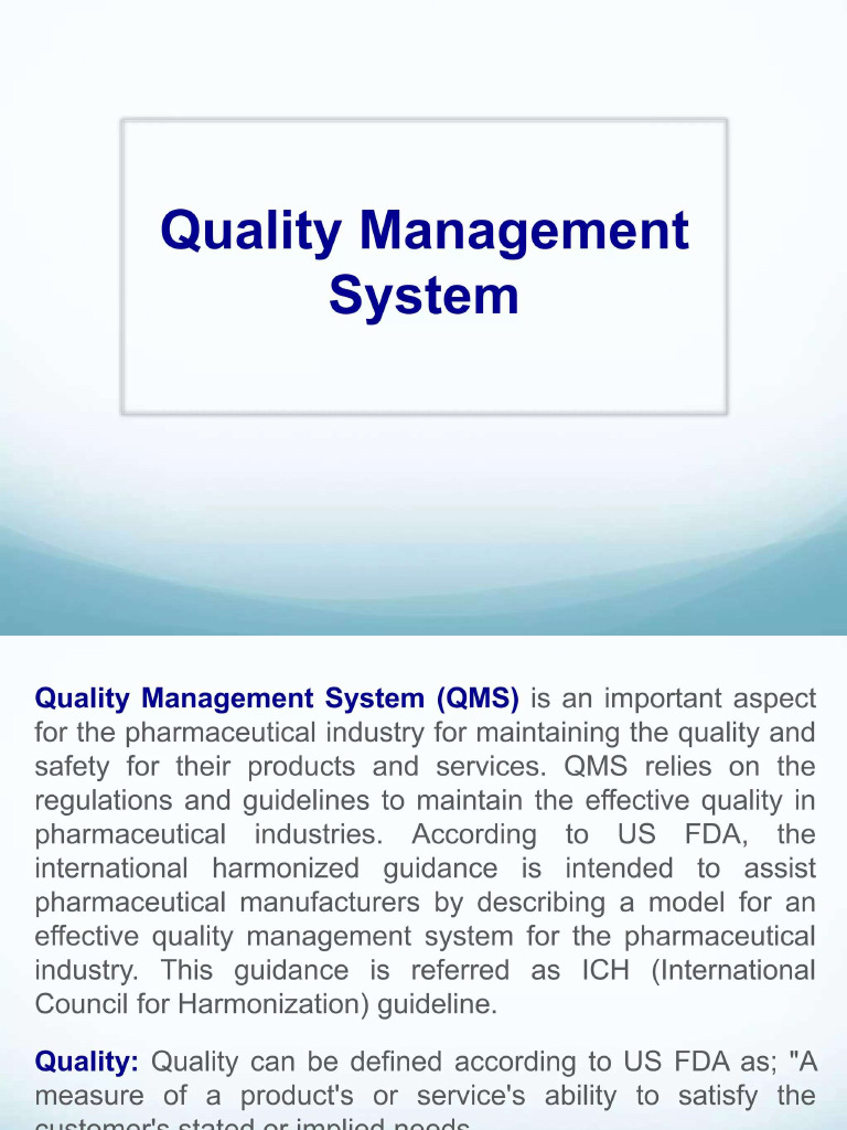 Quality Management System | PDF