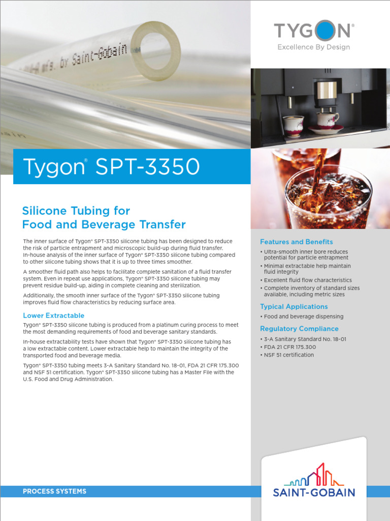 Tygon SPT 3350 Food Beverage Transfer Tubing | PDF | Silicone ...