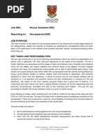 Matron Job Description and Responsibilities | PDF | Housekeeping ...