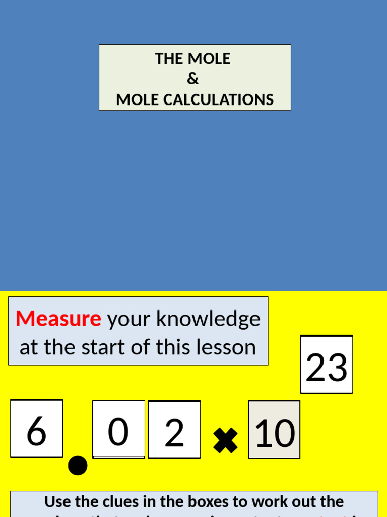 The-Mole-and-mole-calculations Olevel | PDF | Mole (Unit) | Molecules