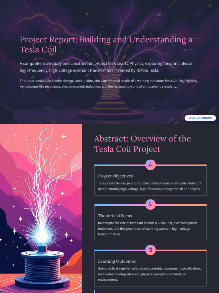 Project Report Building and Understanding A Tesla Coil | PDF | Inductor ...