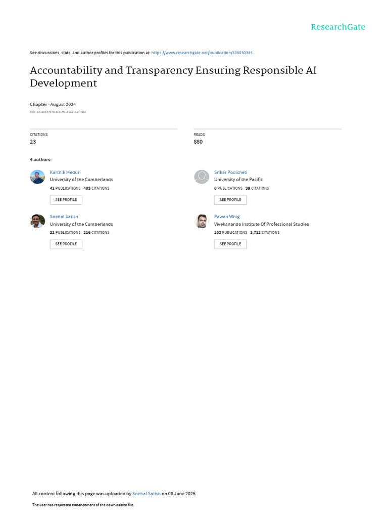 Responsible AI: Accountability & Transparency | PDF | Artificial ...