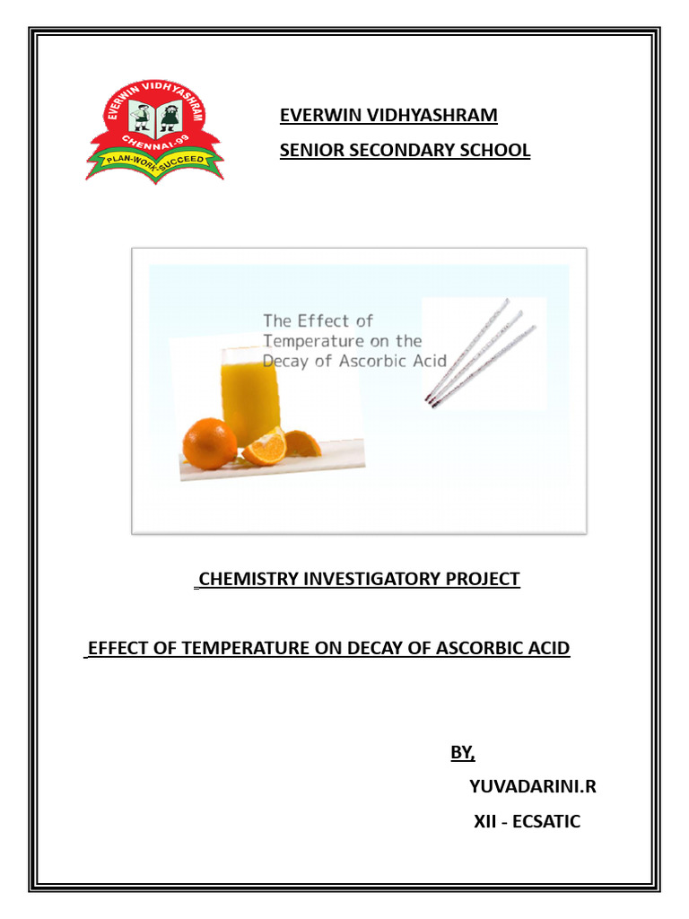 CHEMISTRY PROJECT - Merged | PDF | Vitamin C | Iodine