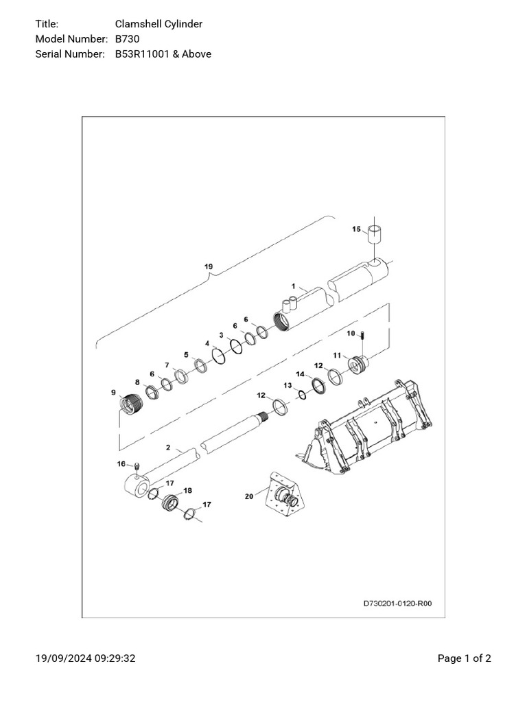 Clamshell Cylinder B730 Parts List | PDF
