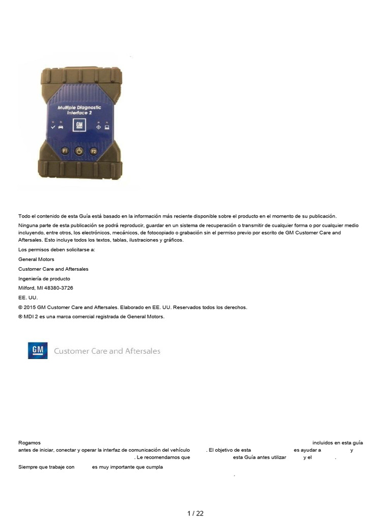 Guía de usuario para MDI 2 de GM | PDF | USB | Punto de acceso inalámbrico
