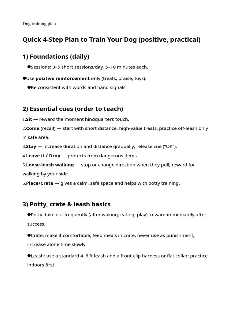 Quick 4-Step Plan To Train Your Dog (Positive, Practical) : 1 ...