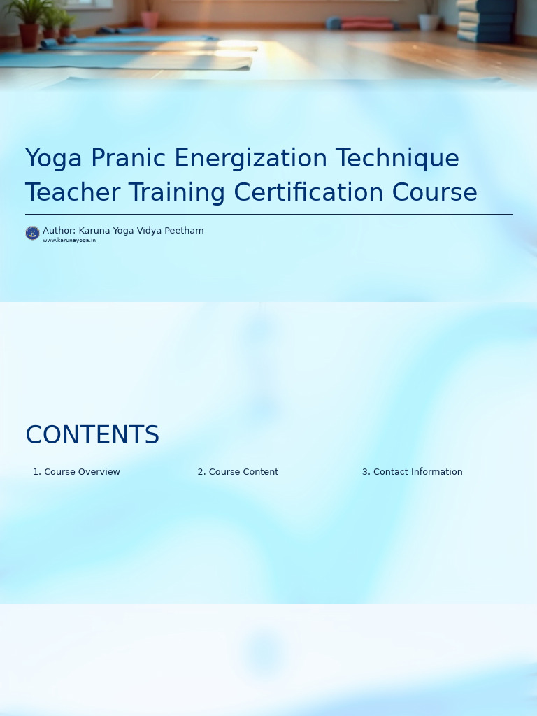 Yoga Pranic Energization Course Details | PDF | Prana | Religious ...