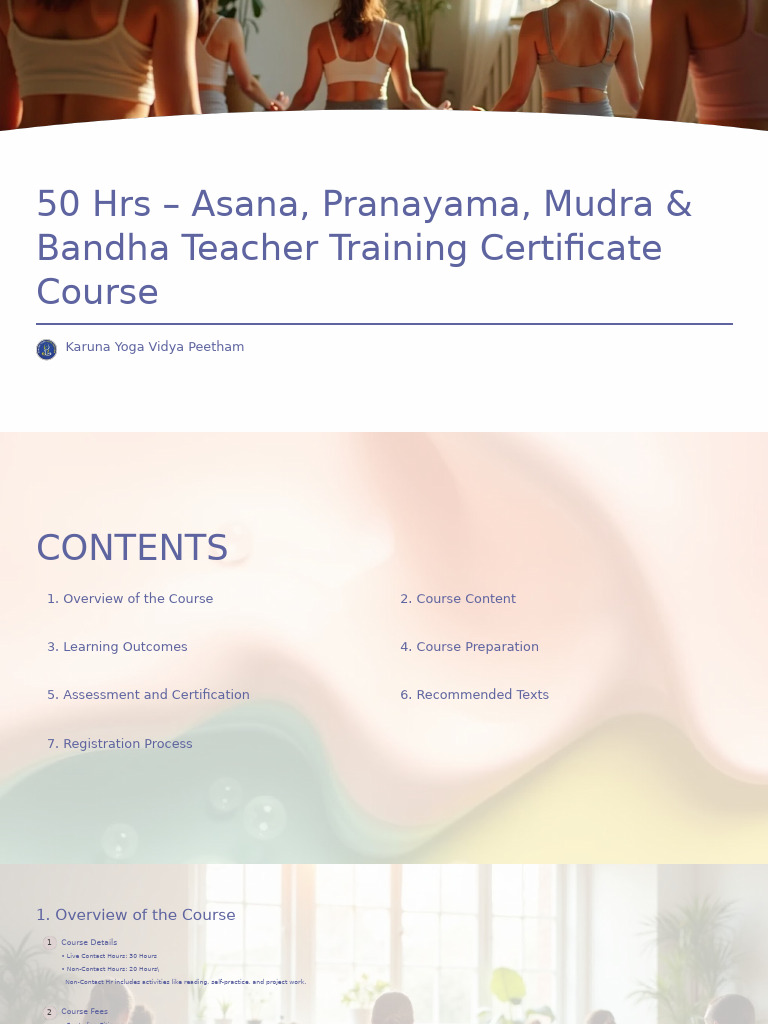 50 Hrs - Asana, Pranayama, Mudra & Bandha Teacher Training Certificate ...