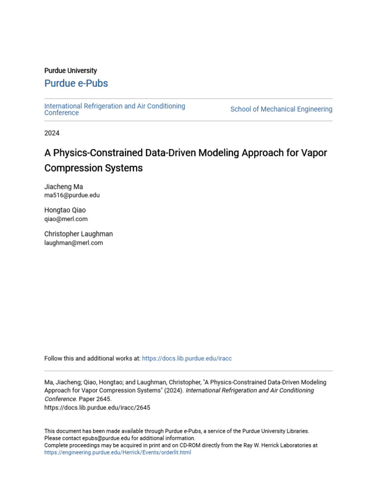 A Physics-Constrained Data-Driven Modeling Approach For Vapor Com | PDF ...