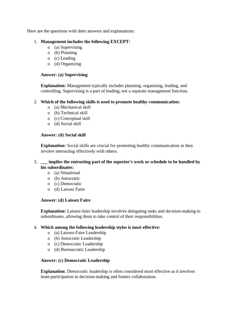 Key Management and Leadership Concepts | PDF | Collective Bargaining ...