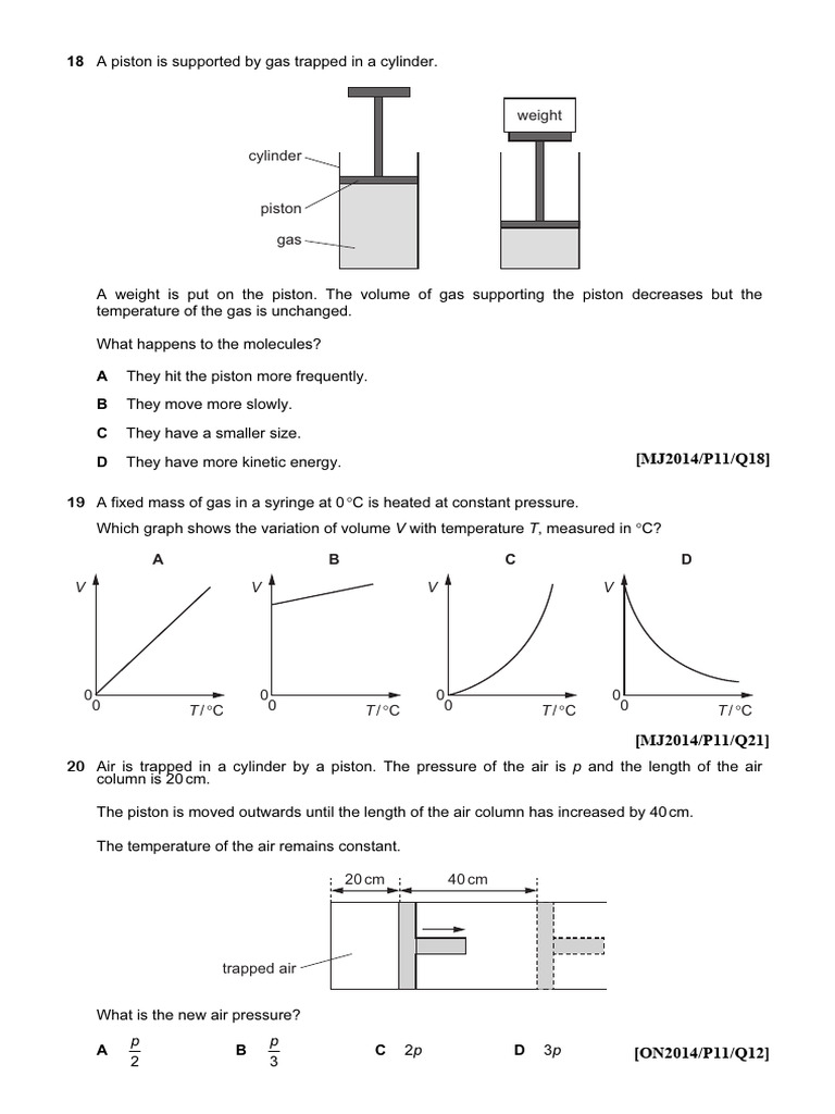 Gas Behavior in Piston-Cylinder Systems | PDF | Gases | Pressure