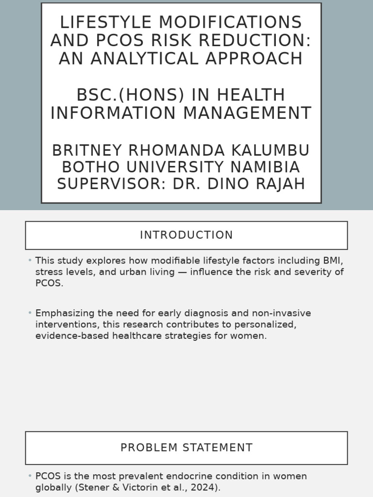 Lifestyle Modifications and Pcos Risk Reduction | PDF | Polycystic ...