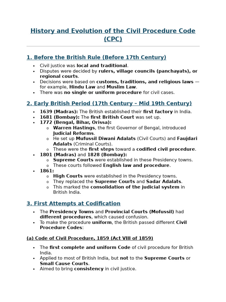 Evolution of the Civil Procedure Code | PDF | British Raj | Supreme Courts