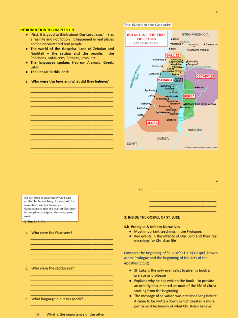 ST Luke Notes CH 1-9 | PDF | Jesus | Ministry Of Jesus