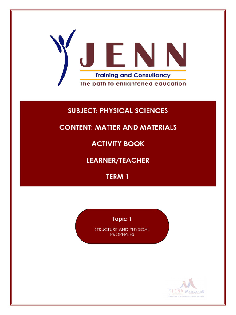 Physical Sciences Activity Manual: Term 1 | PDF | Alkane | Pressure