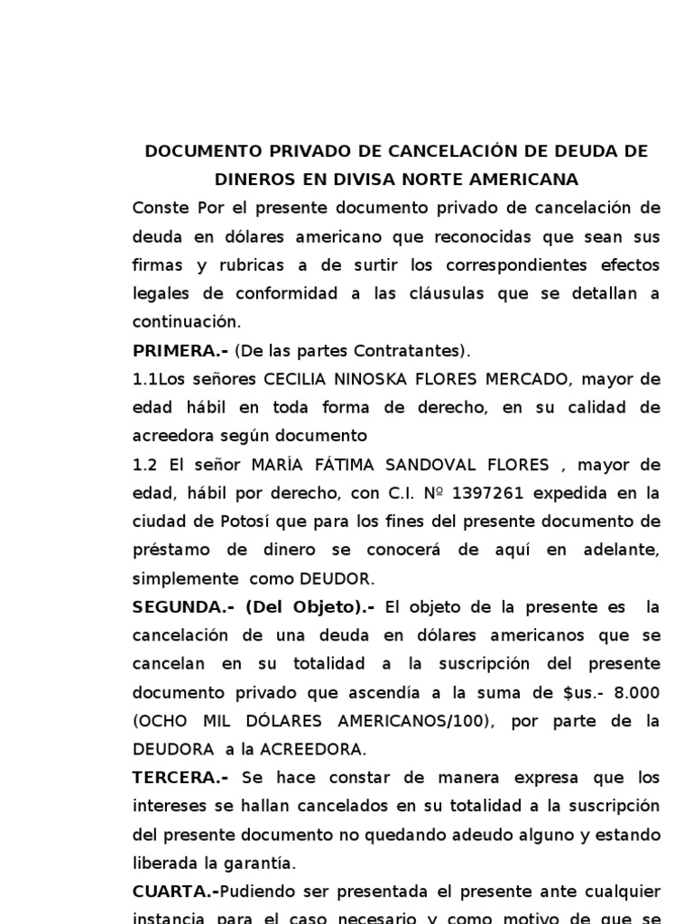Cancelacion de Deuda en Dolares | PDF | Deuda | Gobierno