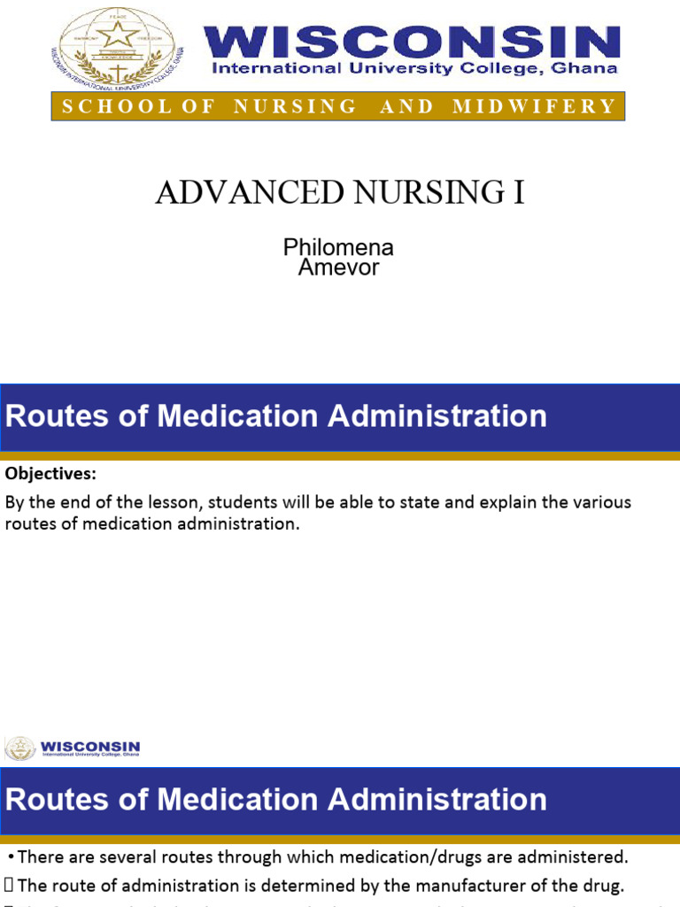 Routes of Medication Administration | PDF | Injection (Medicine ...