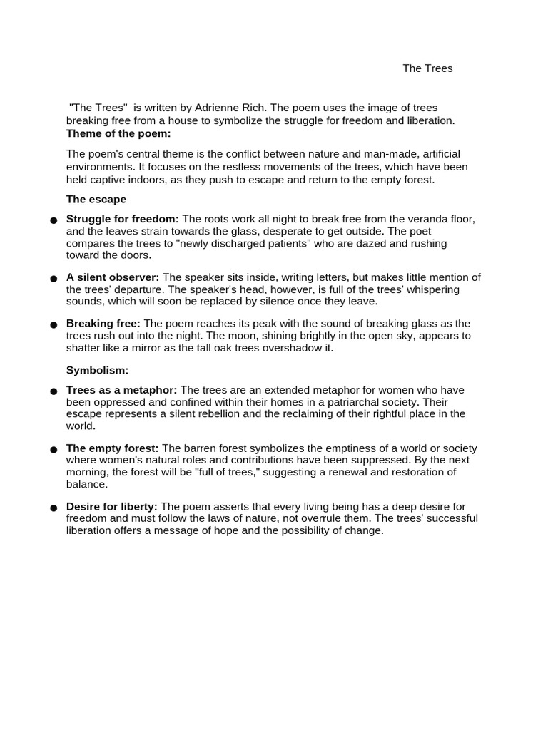 Trees as Symbols of Liberation | PDF