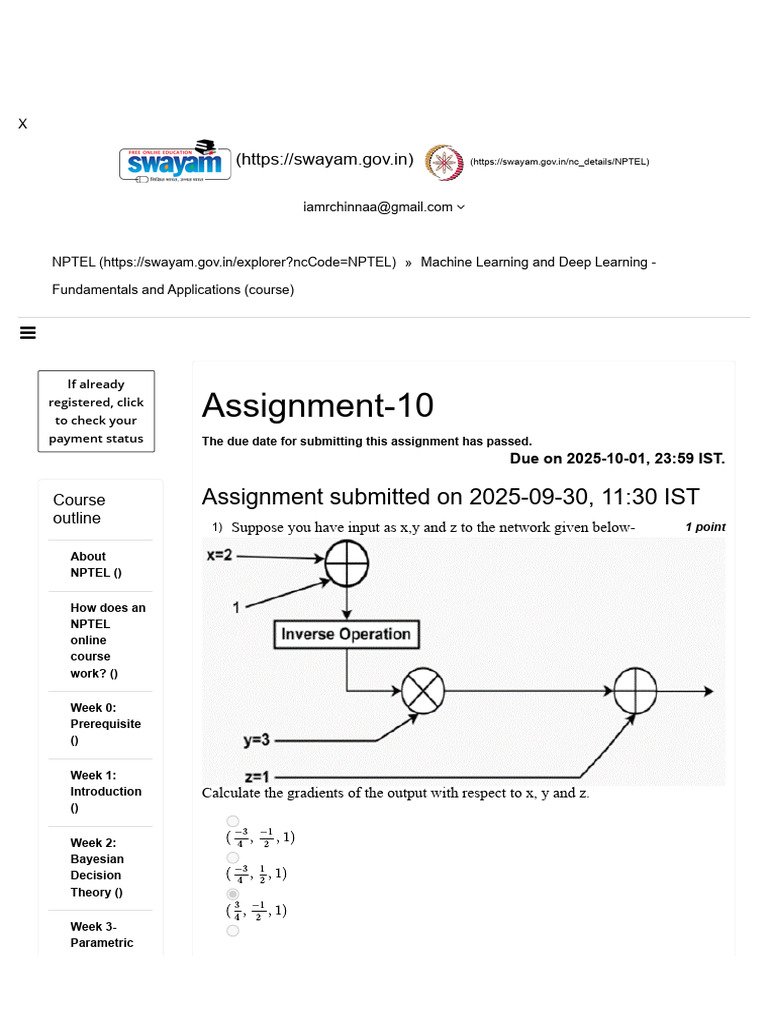 Machine Learning and Deep Learning - Fundamentals and Applications - Unit 13 - Week 10 ...