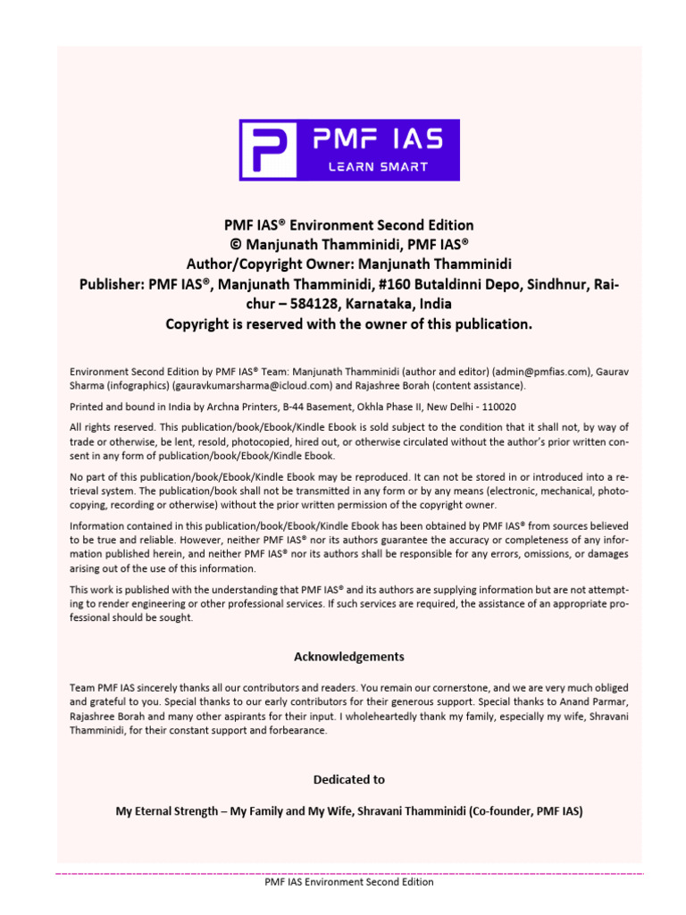 PMF IAS Environment Guide, 2nd Edition | PDF | Biodiversity | Ecosystem