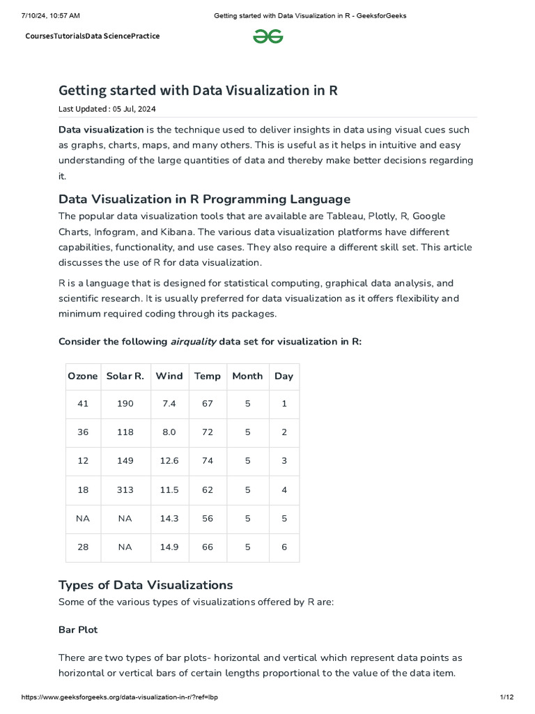 Data Visualization in R | PDF | Statistics | Applied Mathematics
