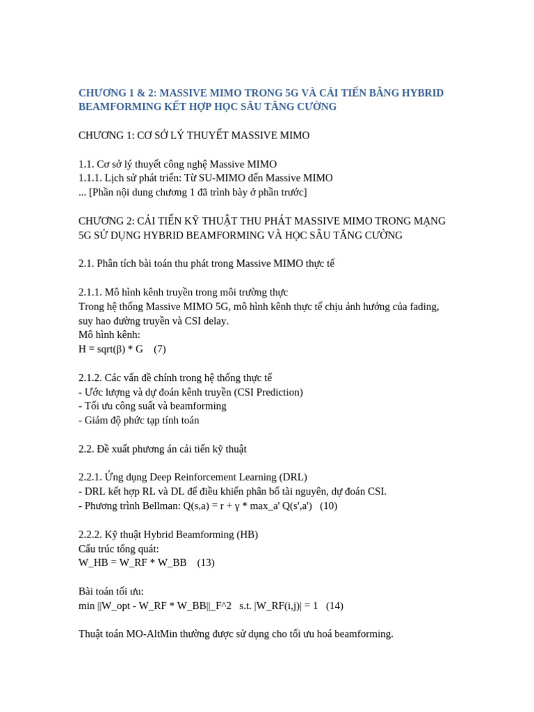 Chuong 1 2 Massive MIMO 5G Hybrid Beamforming | PDF