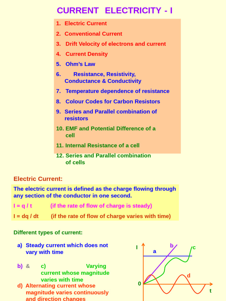 3 Current Electricity | PDF | Electric Current | Electrical Resistivity ...