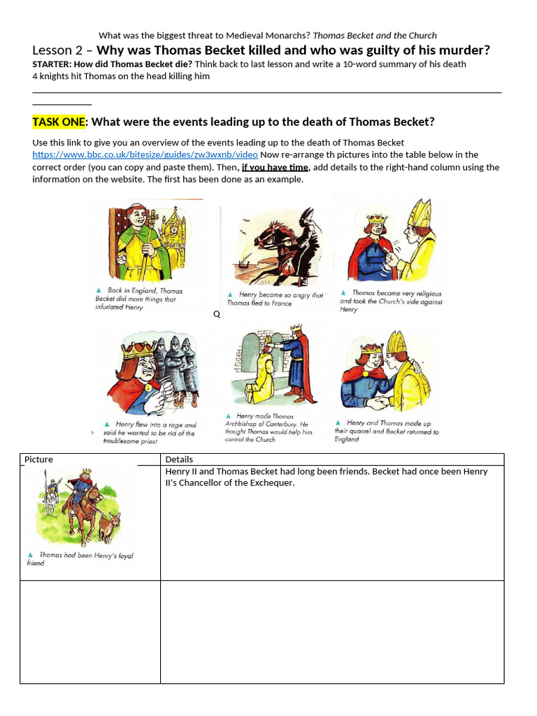 Who Was To Blame For Becket's Death | PDF