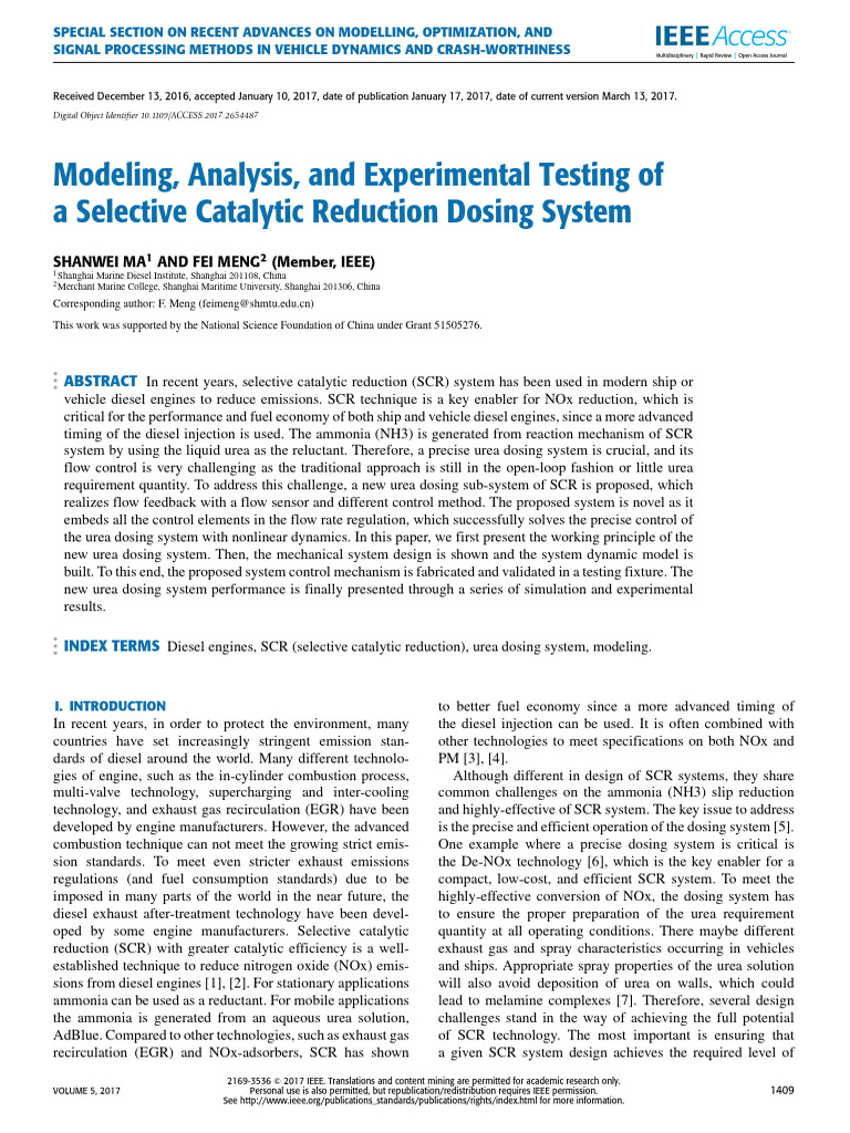 Advances in Urea Dosing for SCR Systems | PDF | Valve | Pump