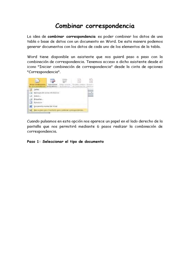 Combinar Correspondencia WORD | PDF | Microsoft Word | Documento