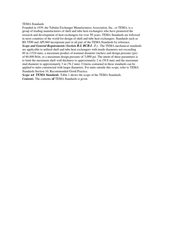 TEMA Standards for Heat Exchangers | PDF | Computers | Technology ...