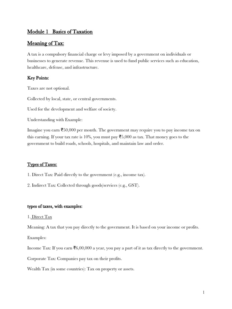 Understanding Taxation: Types and GST | PDF | Taxes | Value Added Tax